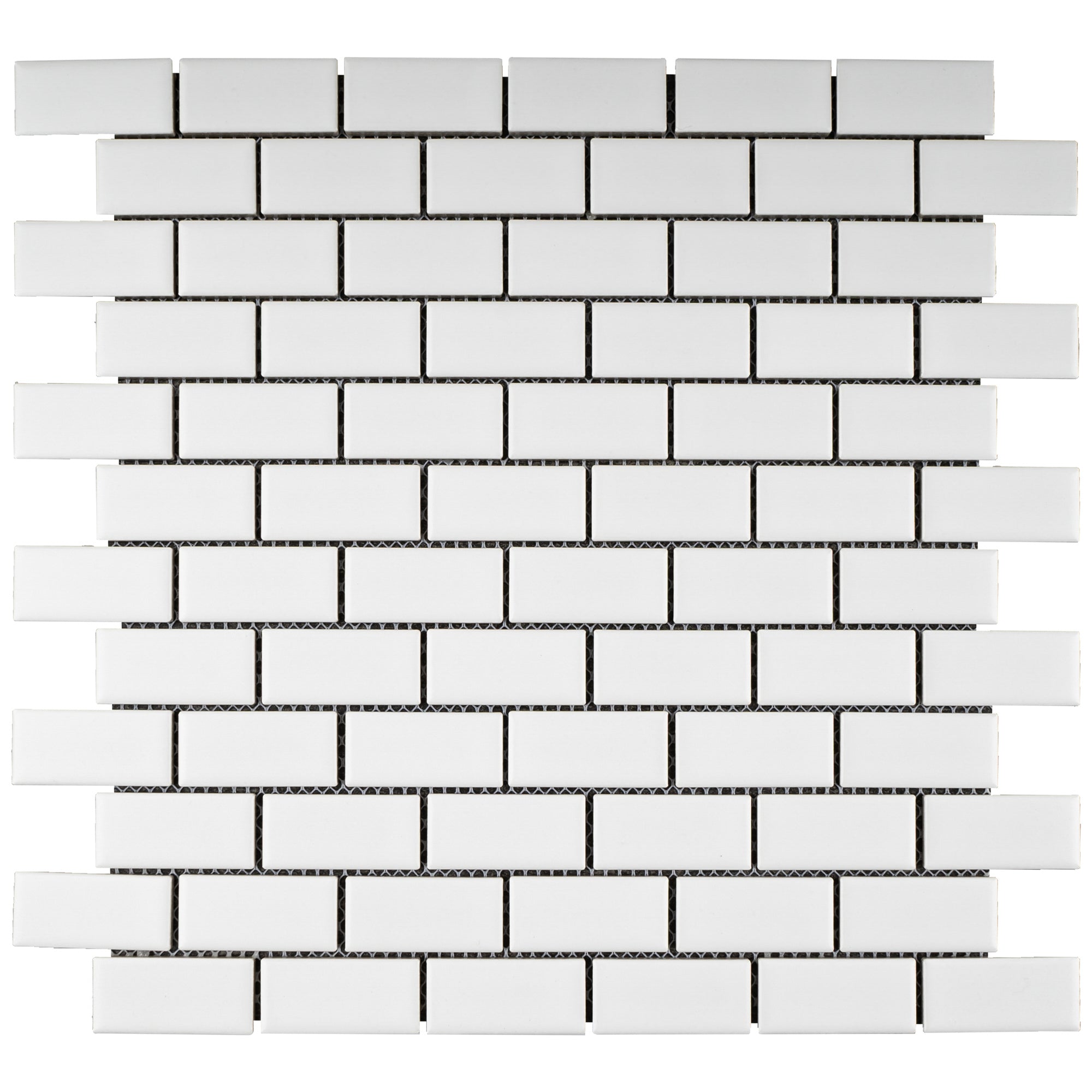Multile (Multi Tile) 1 x 2 White brick Porcelain Mosaic Tile (Matt)