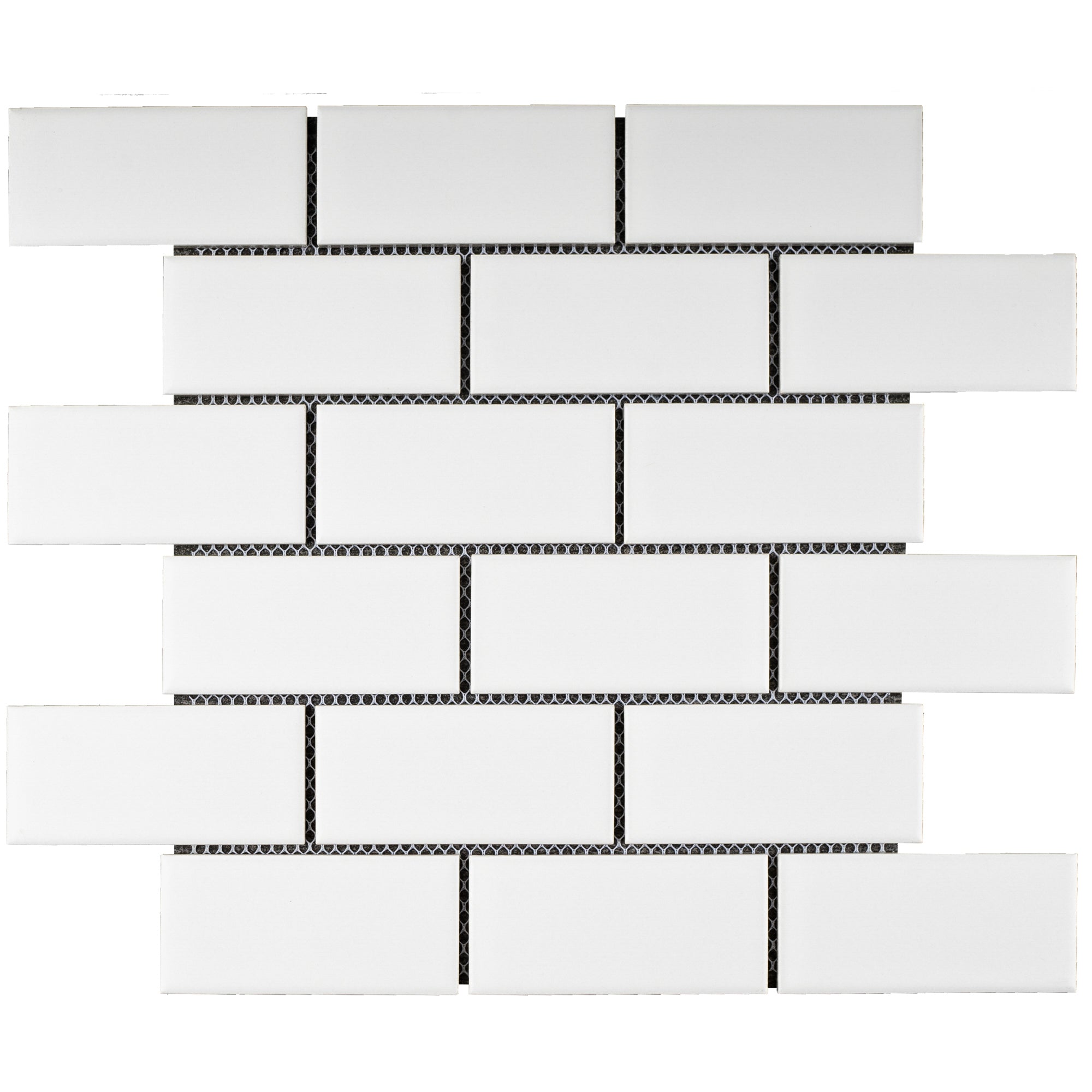 Multile (Multi Tile) Brick 2 x 4 White Porcelain Mosaic tile (Matt)