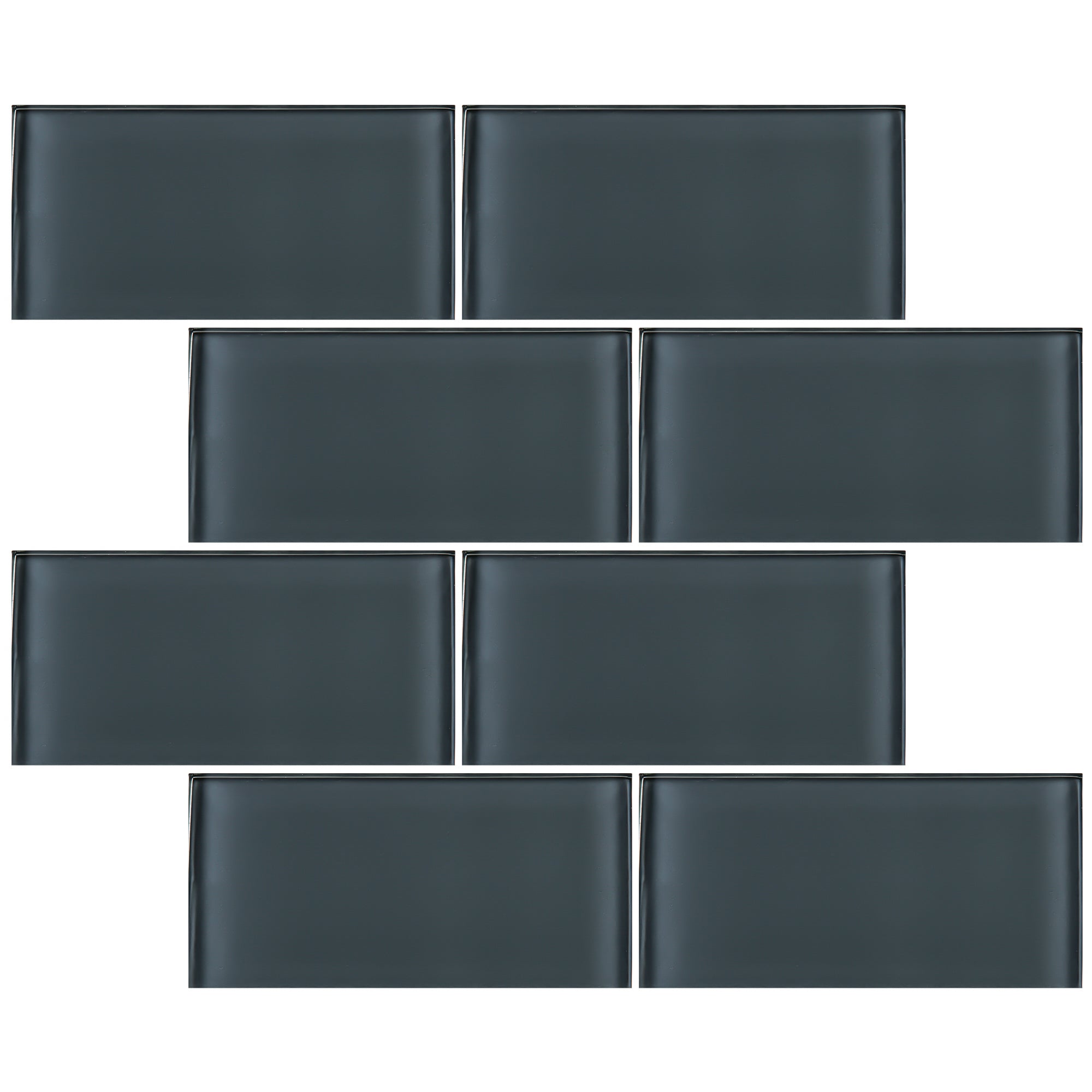 Multile (Multi Tile) Dark Grey 3x6 glass subway tile