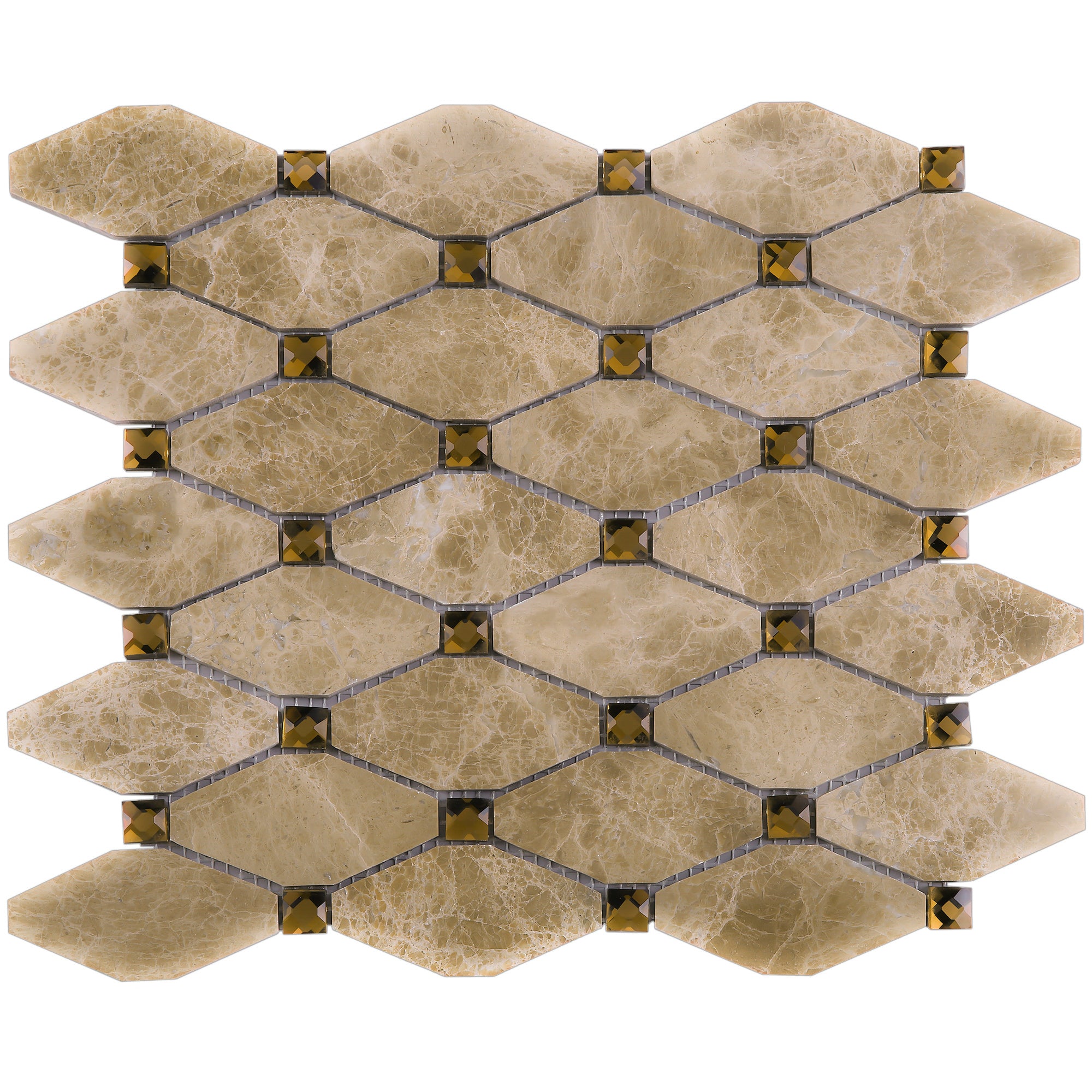 Emperador Series - Versailles - Light Emperador marble mosaic tile