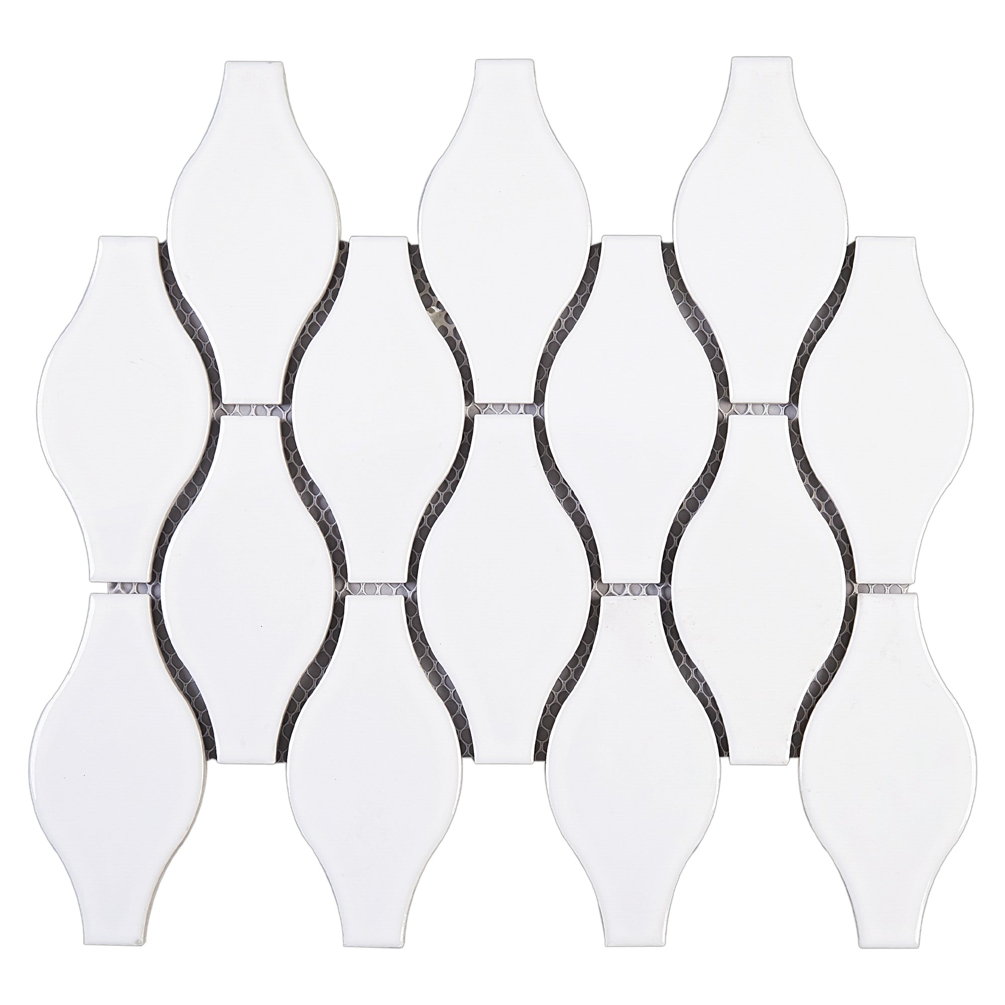 Multile- Handmade Oversize diamond shape white ceramic mosaic tile