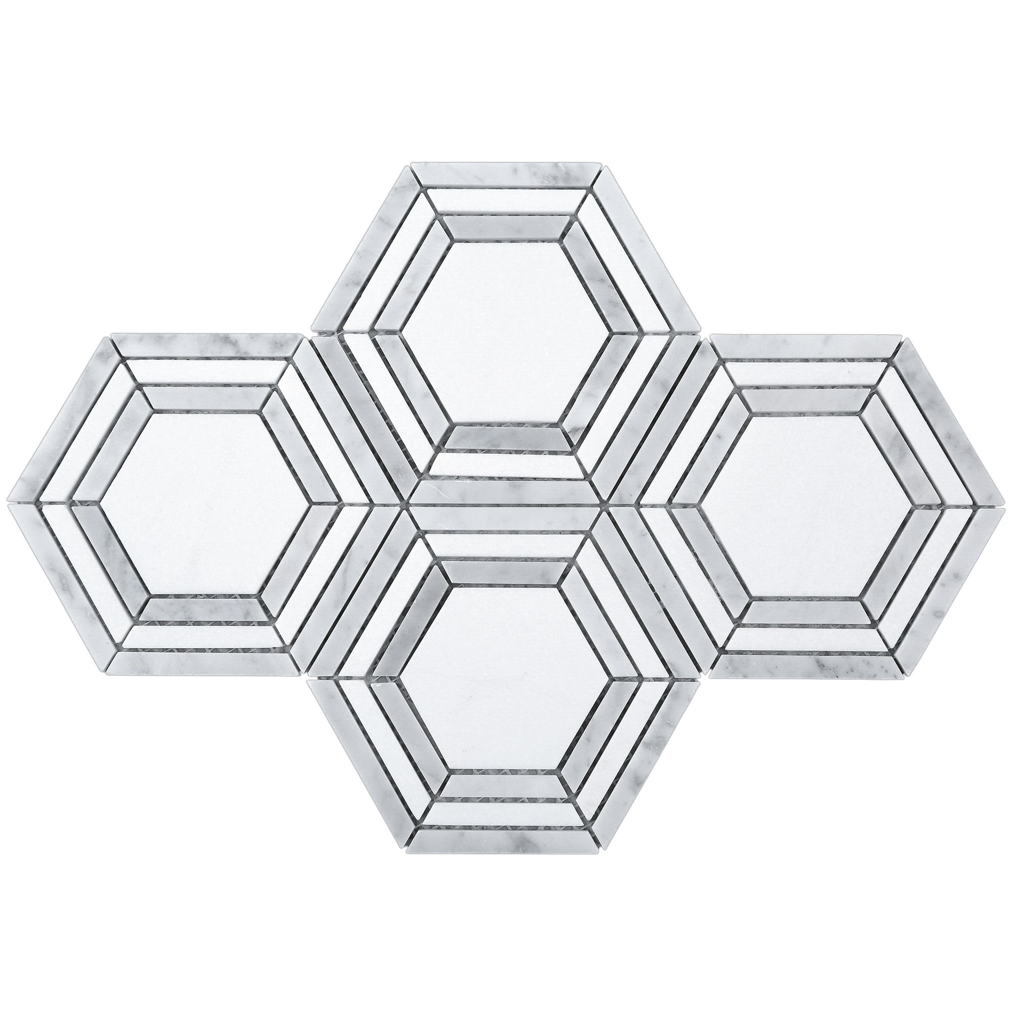 INT-01 Brickstorm-Hexagon marble mosaic tile-Multile (Multi Tile)