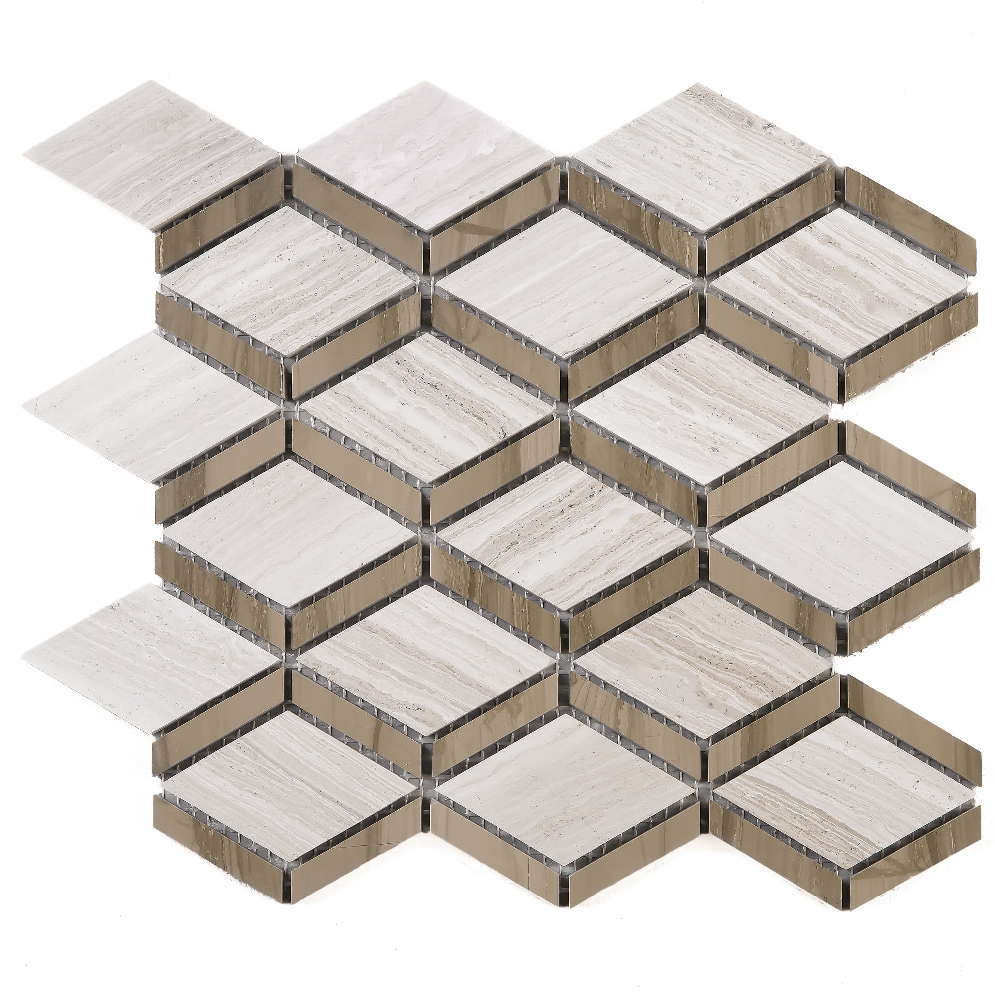 WOBE-06 Wooden Beige Series- Lace Mosaic Tile